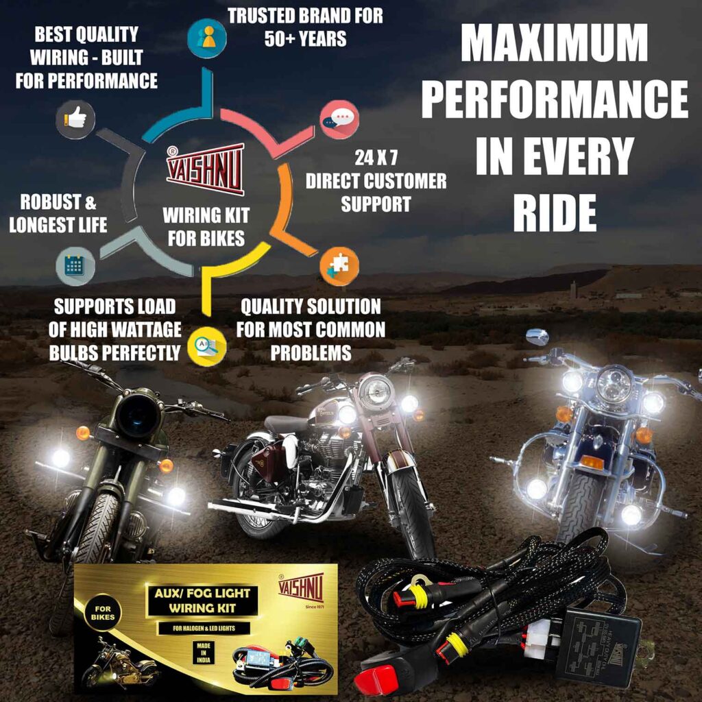 FOG LIGHT WIRING HARNESS KIT for Bikes - Plug & Play
